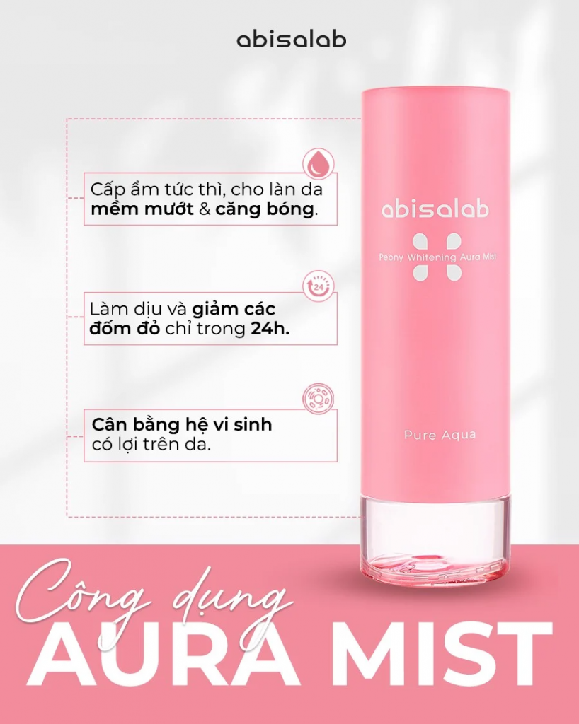 Peony Whitening Aura Mist 60ml - Xịt khoáng tế bào gốc chiết xuất hoa ...